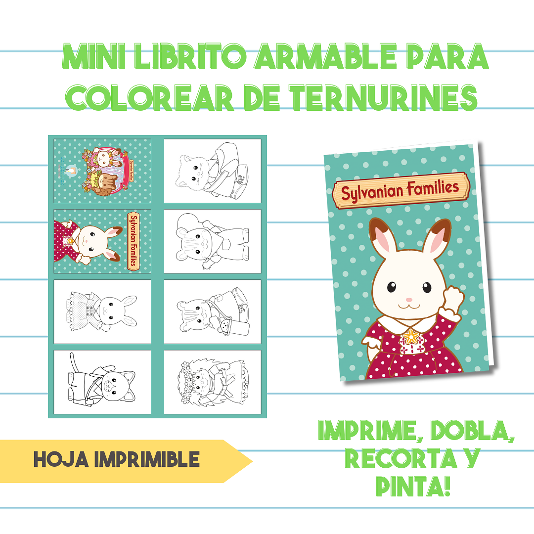 Mini Librito Para Colorear de Ternurines| PDF Imprimible | salduu.com