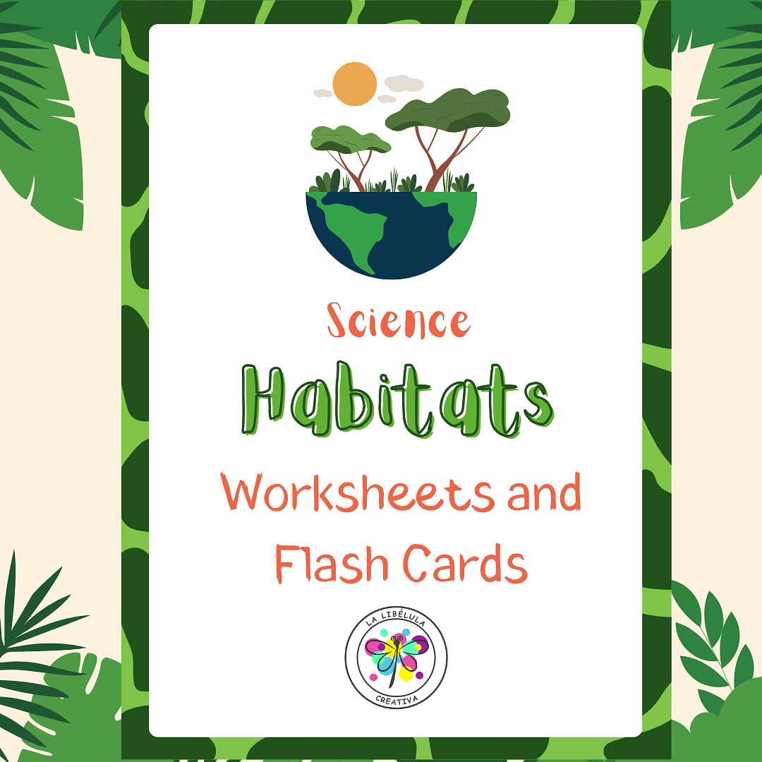 Spanish Science Habitats Worksheets Flash Cards Animals Hábitats ...