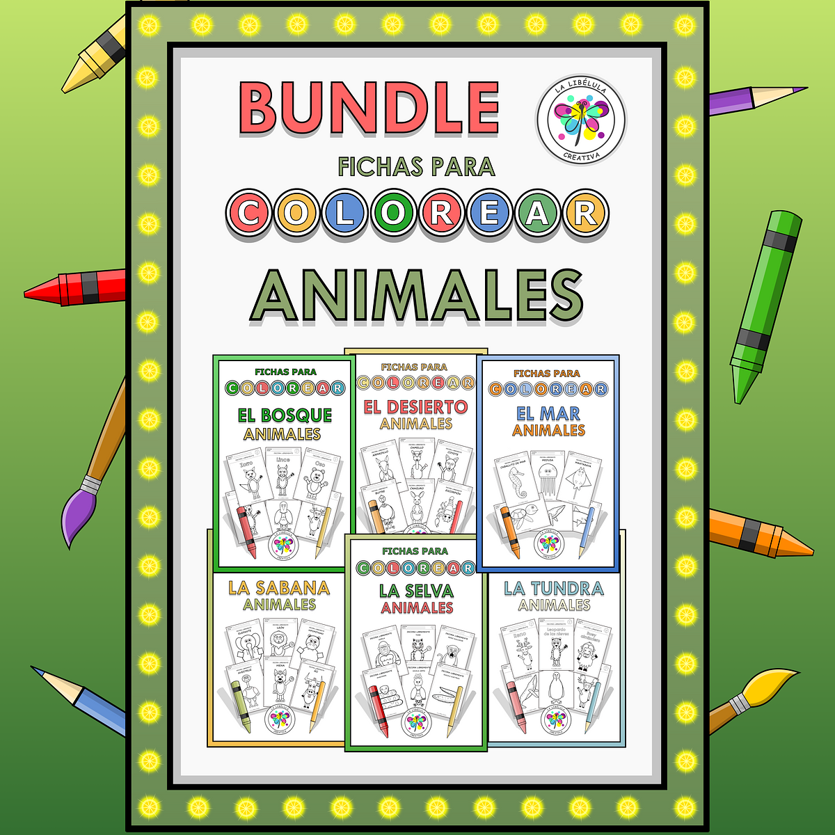 Bundle Spanish Worksheets Coloring Animals Hojas Colorear Animales ...