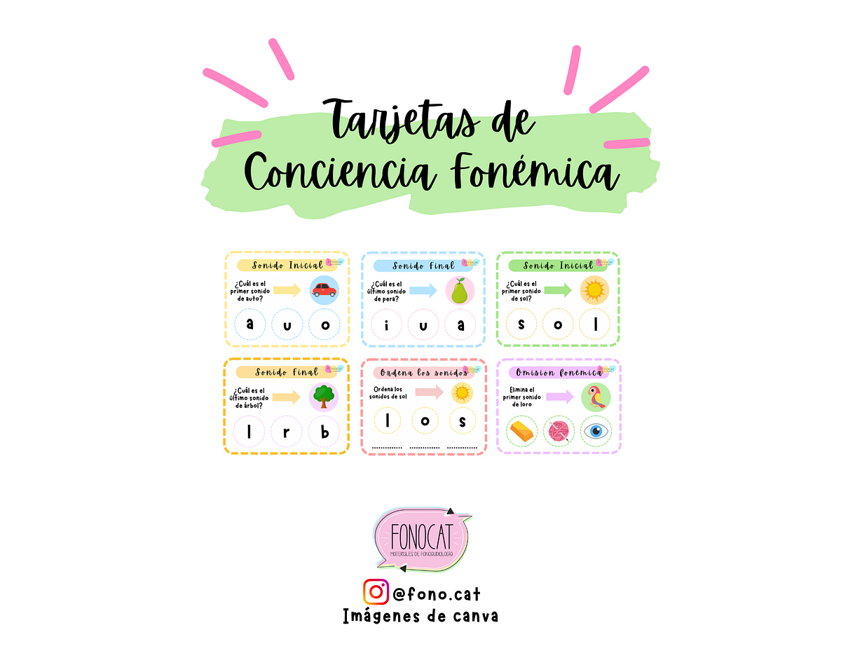 Tarjetas de Conciencia Fonémica | salduu.com