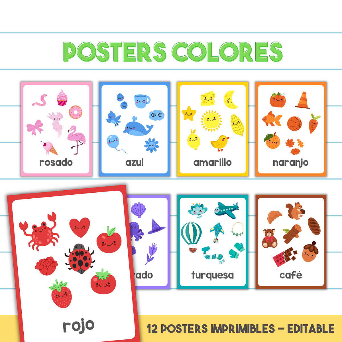 Posters Los Colores - Afiches Para el Aula de Clases | salduu.com