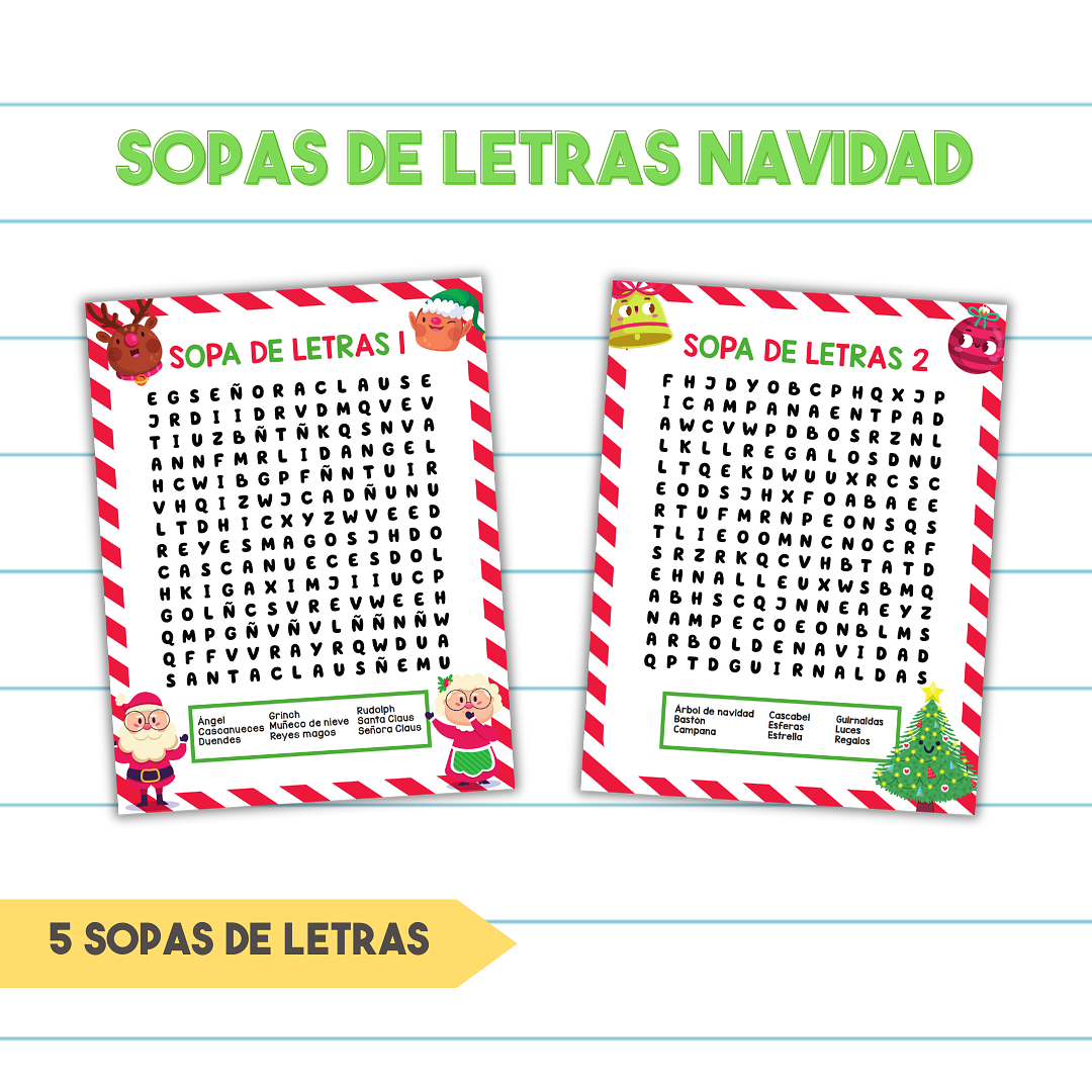 Sopas de Letras de Navidad - PDF Imprimible | salduu.com