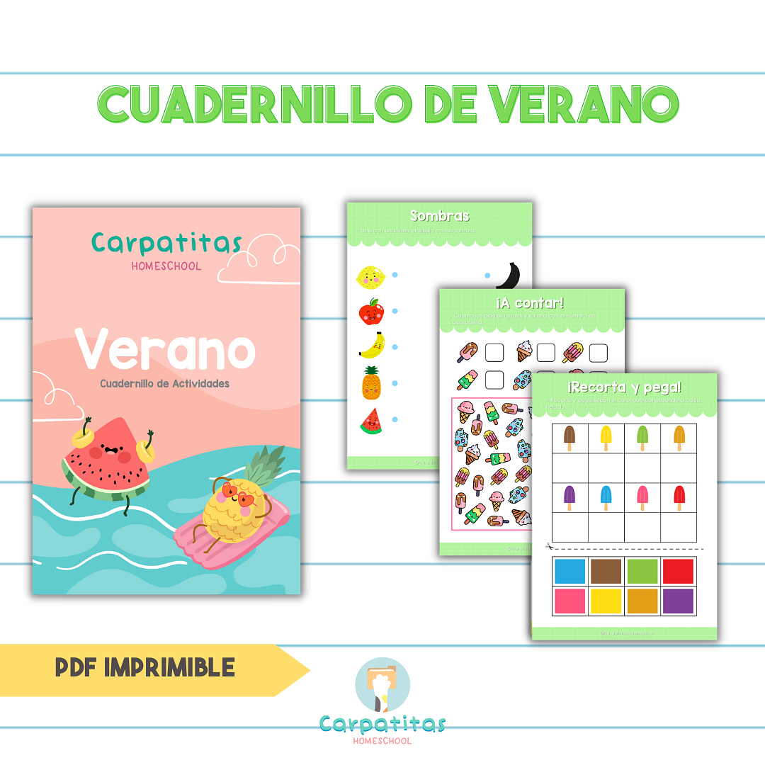 Cuadernillo de Verano Para Niños | salduu.com