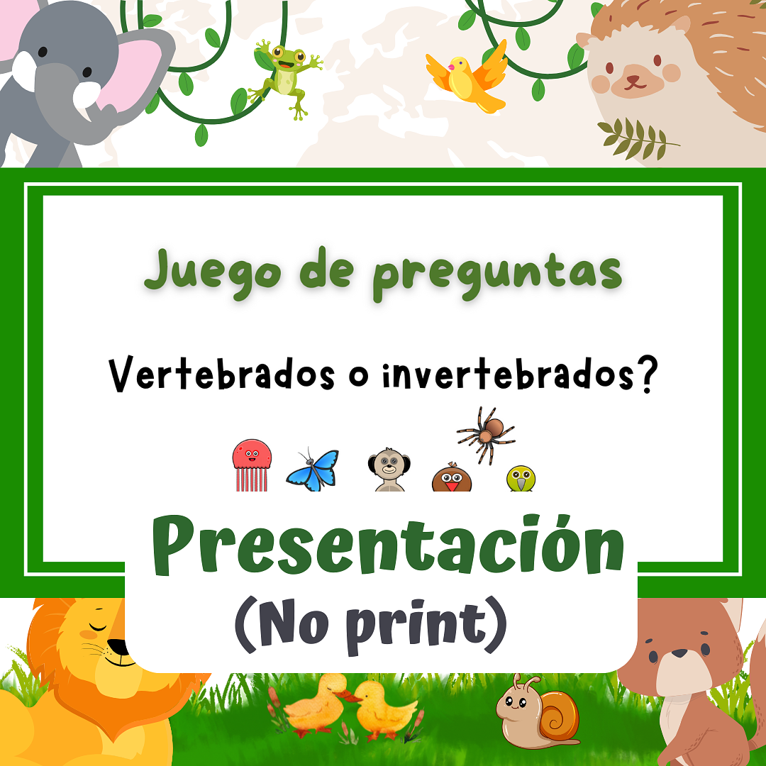 Spanish Vertebrates Invertebrates PPT Animals Vertebrados Invertebrados ...