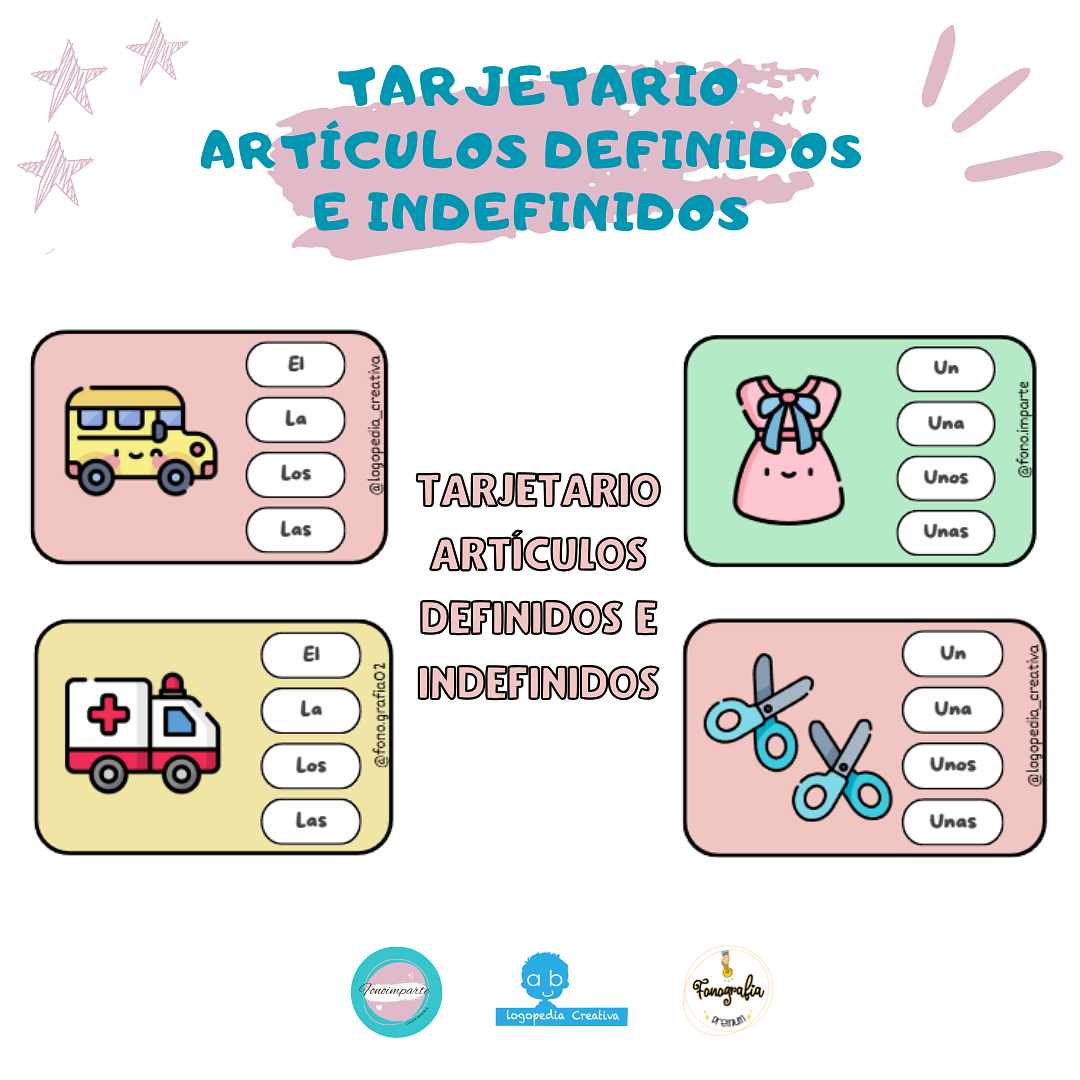 Tarjetario Artículos Definidos e Indefinidos | salduu.com