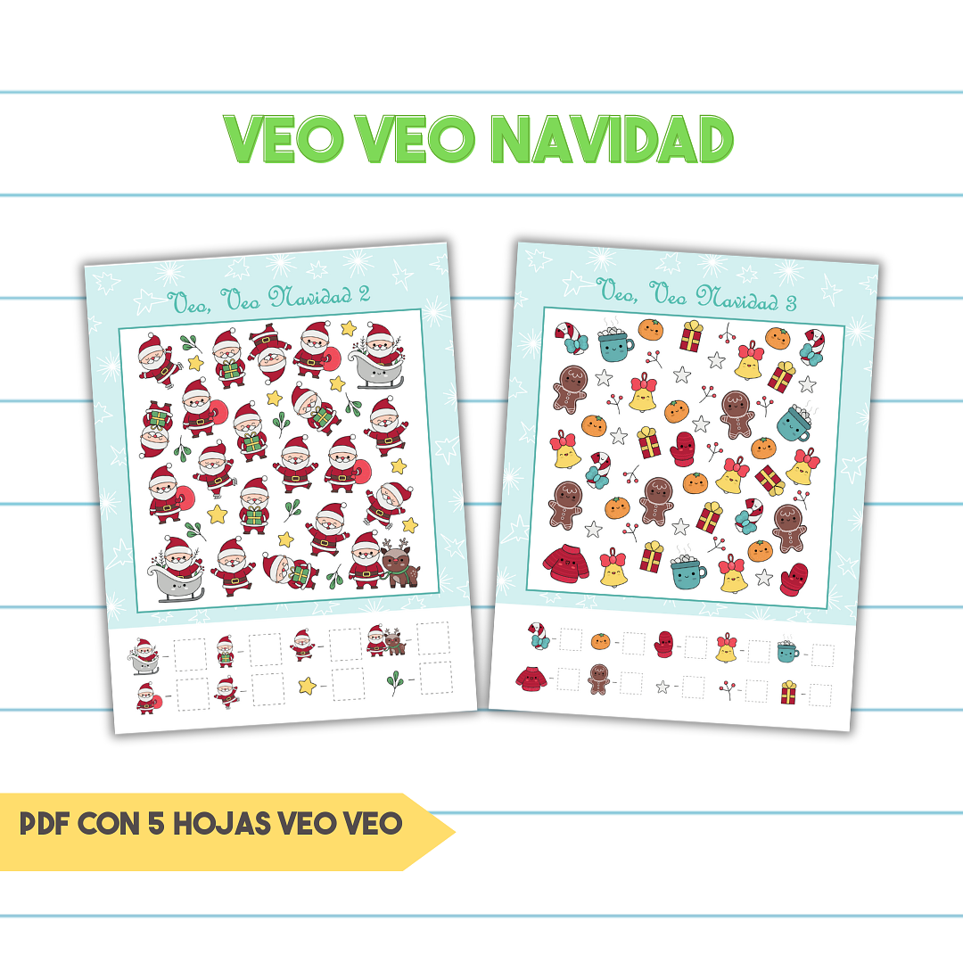 Juego Veo Veo Navideño - PDF Imprimible | salduu.com