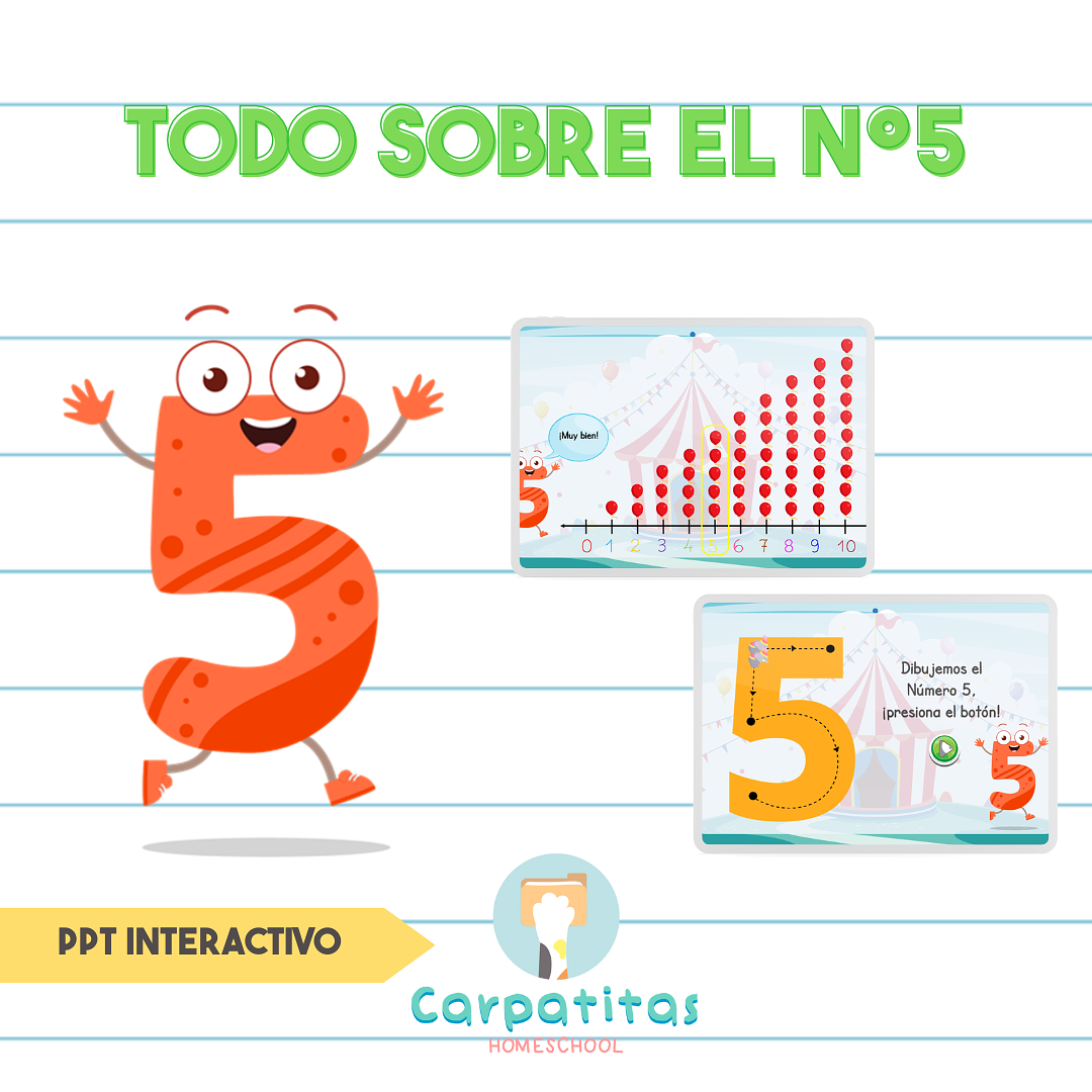 El Número 5 Para Niños | salduu.com