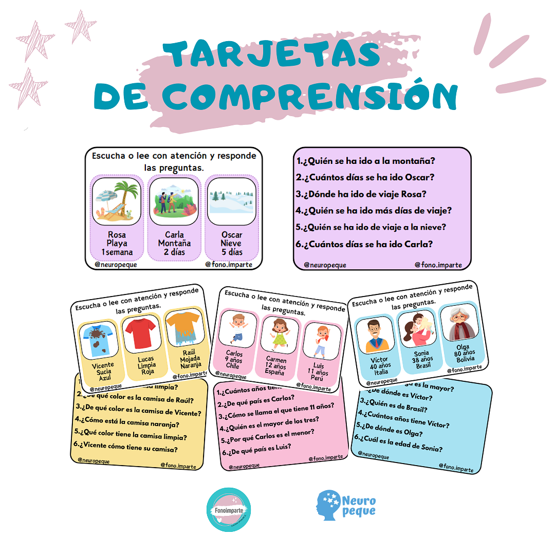 Tarjetas de Comprensión | salduu.com