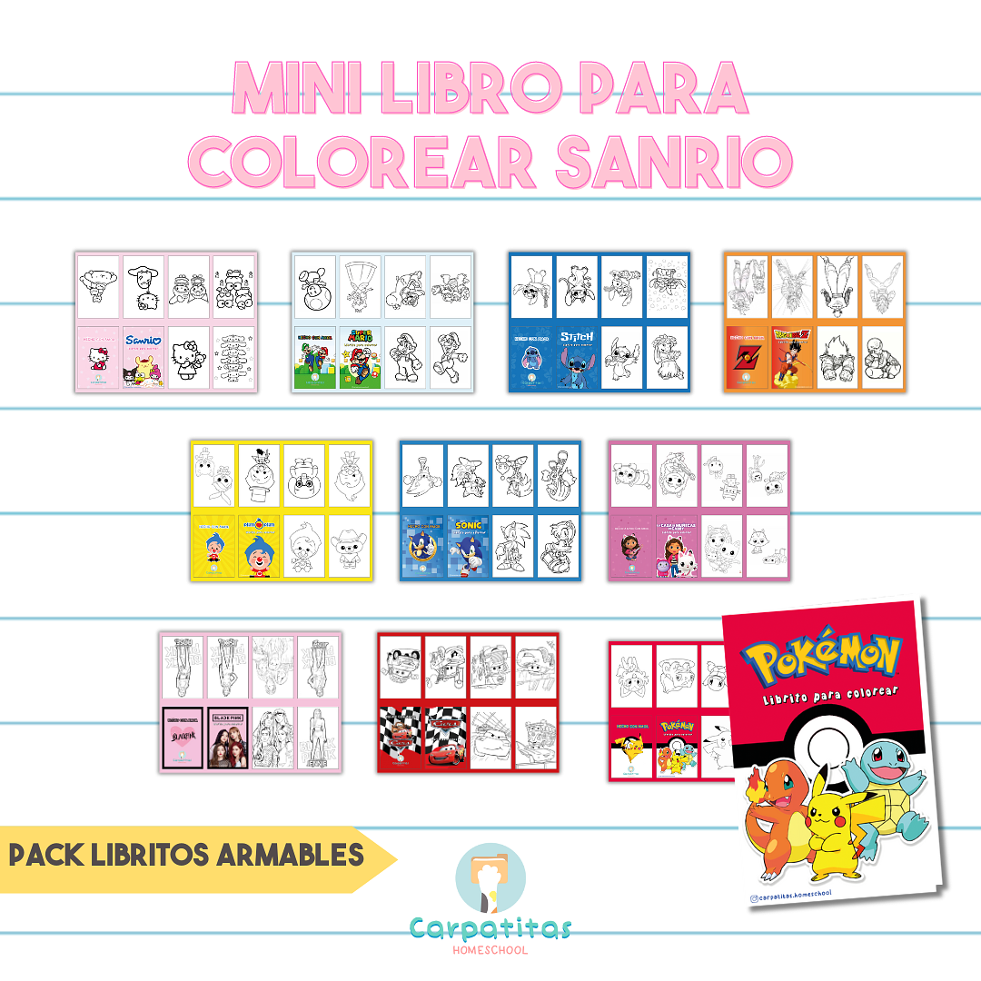 Pack Mini Libritos Para Colorear | Libros Para Imprimir y Armar ...