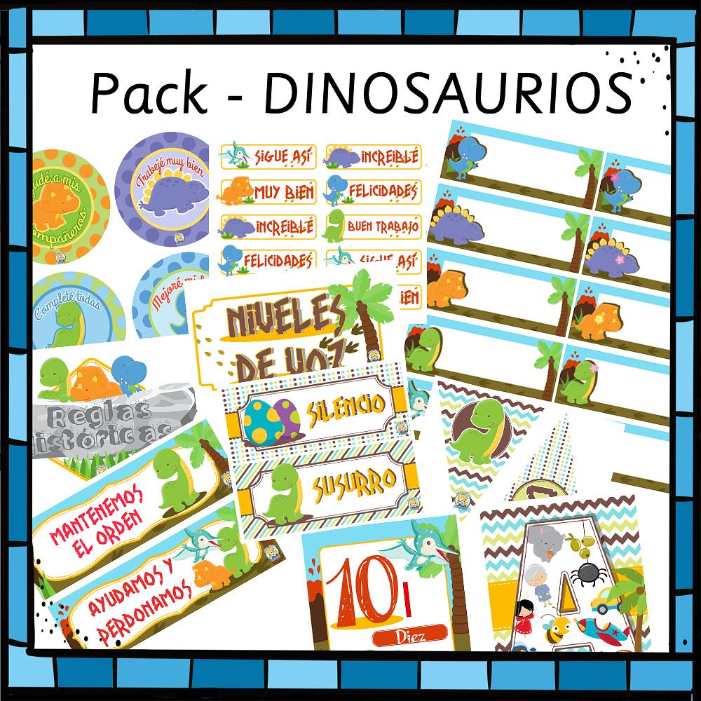 Pack sala de clase - DINOSAURIOS | salduu.com