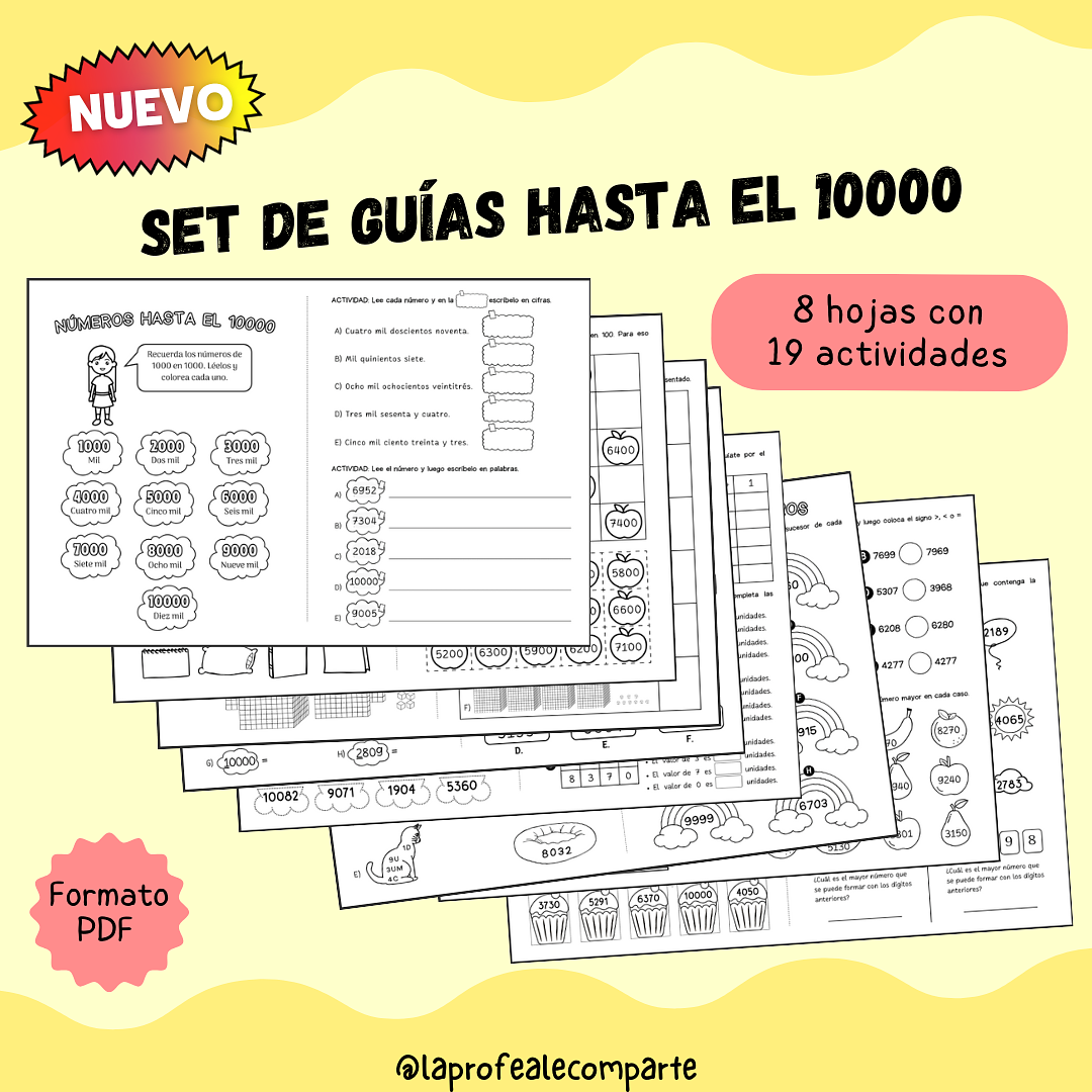 Set de Guías Números hasta el 10000 | salduu.com