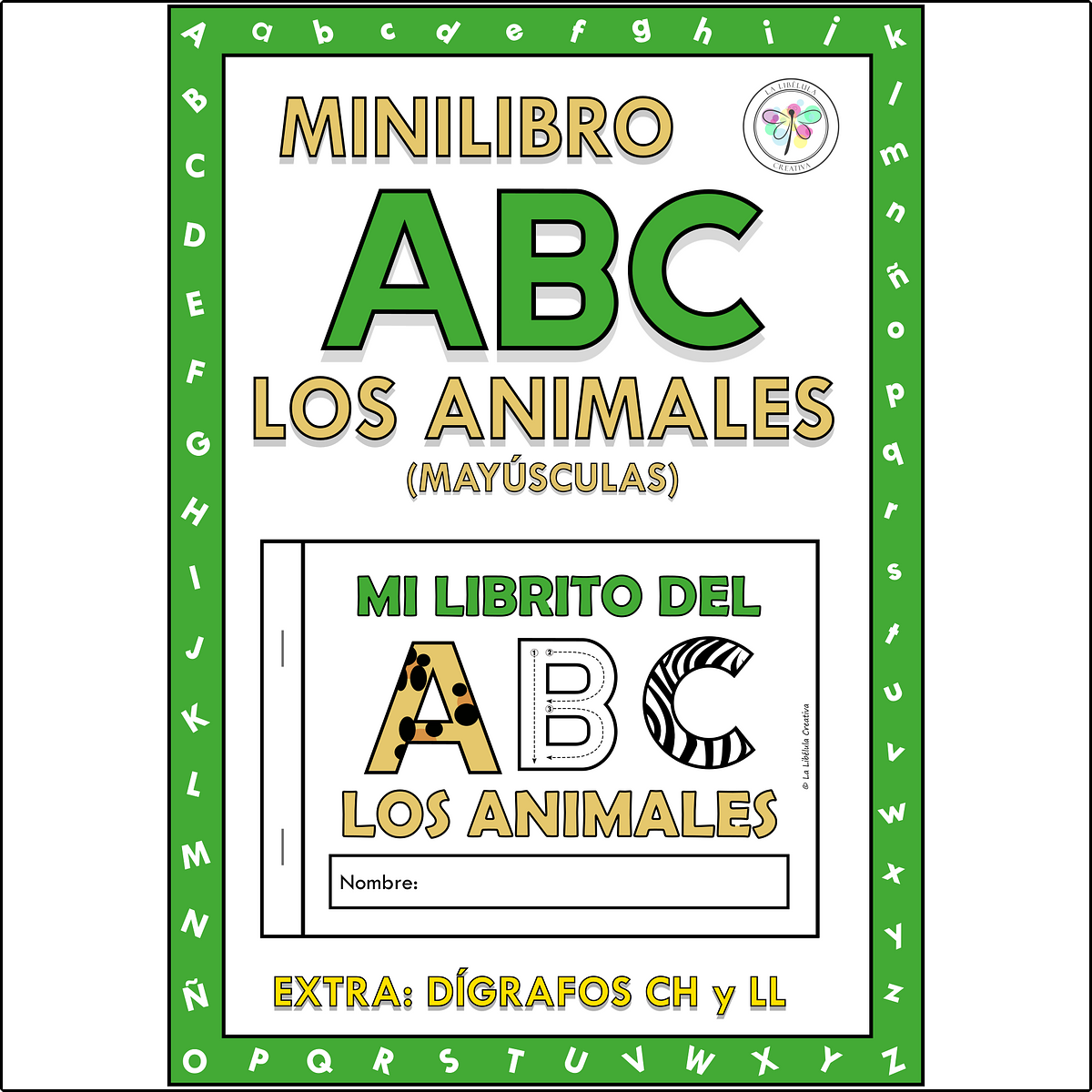 Spanish Alphabet Animals Minibook Minilibro Abecedario Animales ...