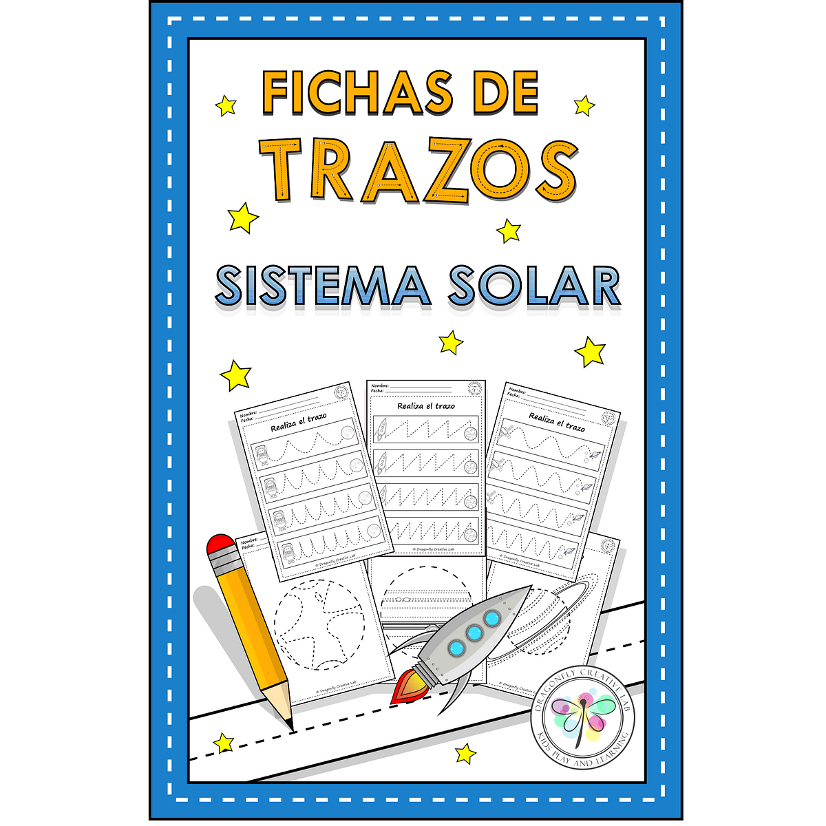 Spanish Worksheets Tracing Solar System Planets Fichas Trazos Sistema ...