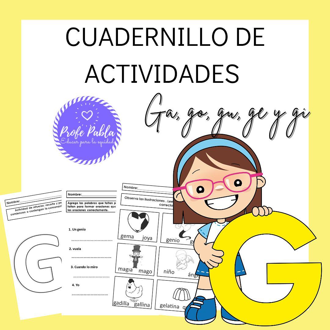 Cuadernillo de actividades ga, go, gu, ge y gi | salduu.com