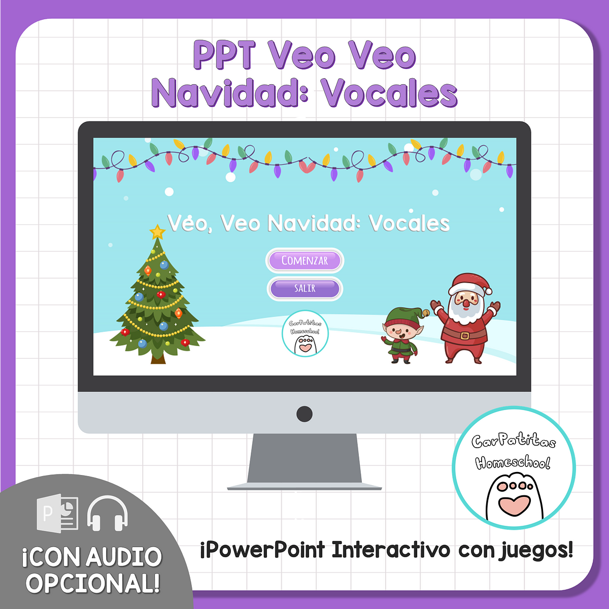 Veo Veo Navidad Vocales: Juego Educativo | salduu.com