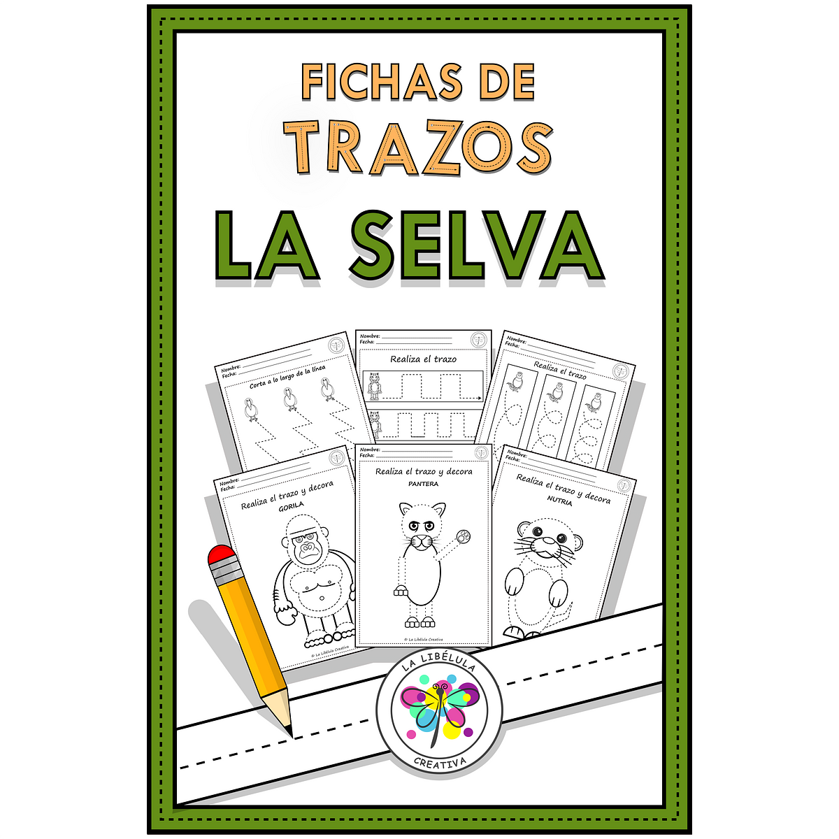 Spanish Tracing Activities Jungle Animals Actividades Trazos Selva ...