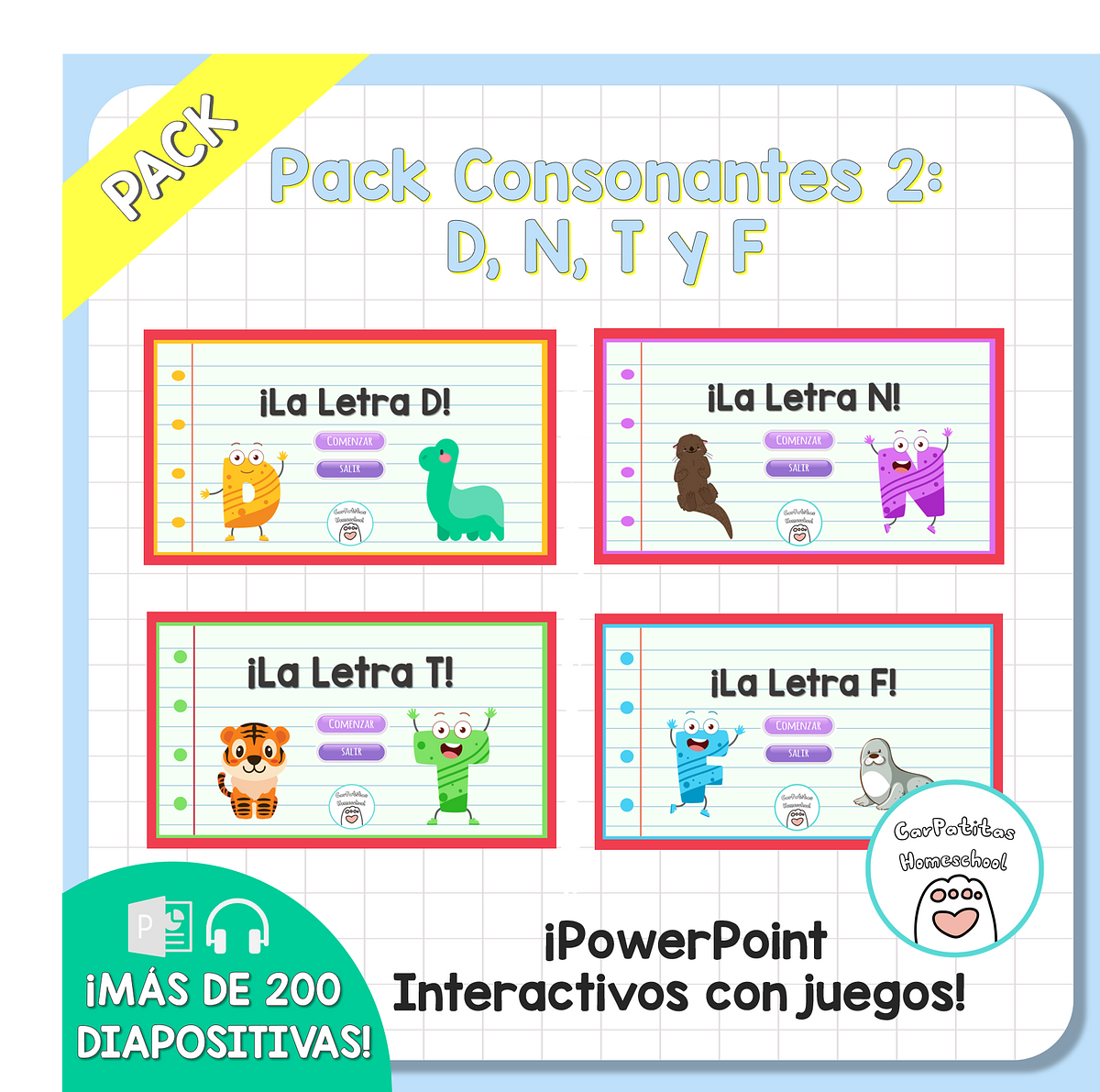 Pack Consonantes 2: D, N, T y F | salduu.com