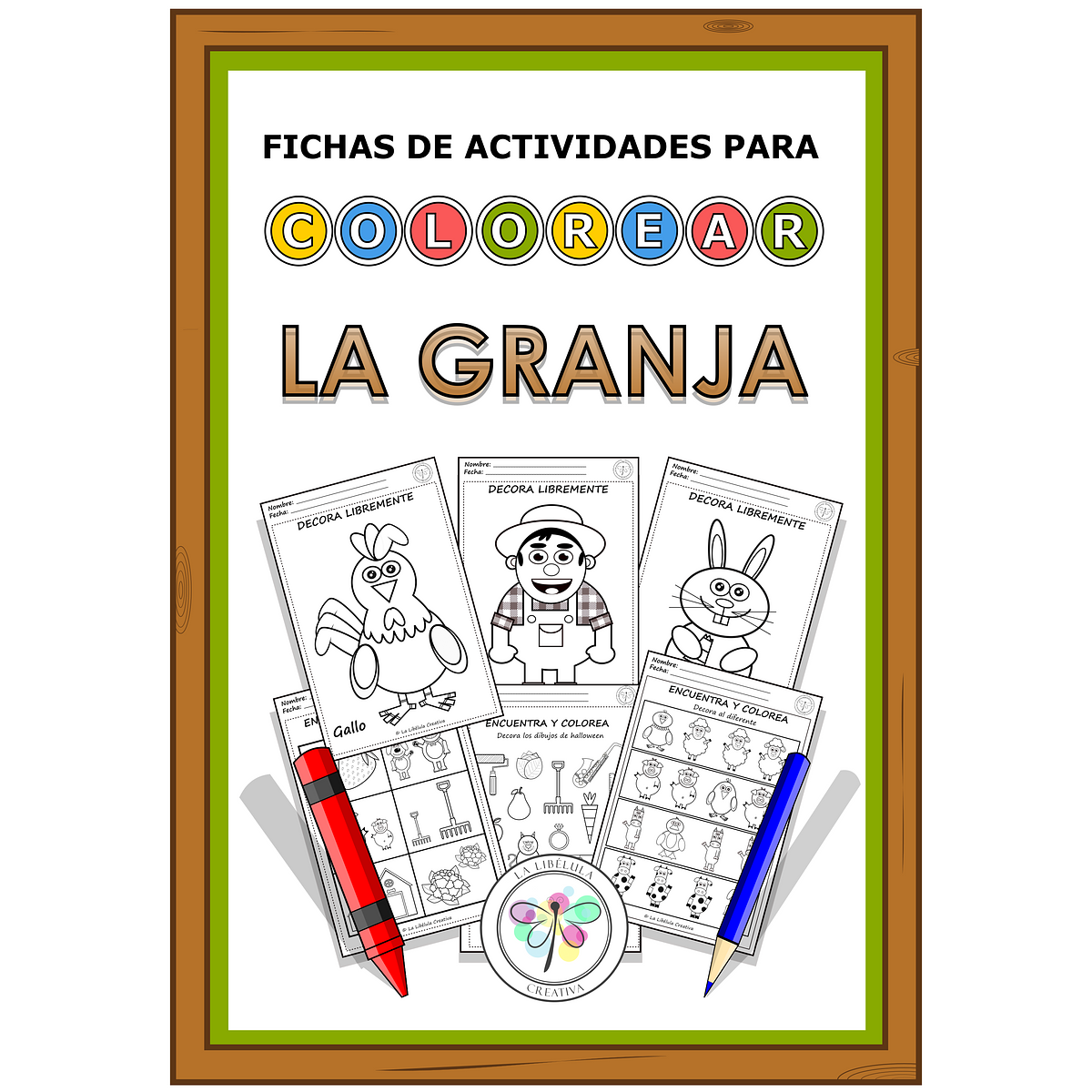 Spanish Worksheets activities coloring farm Barn Actividades colorear ...