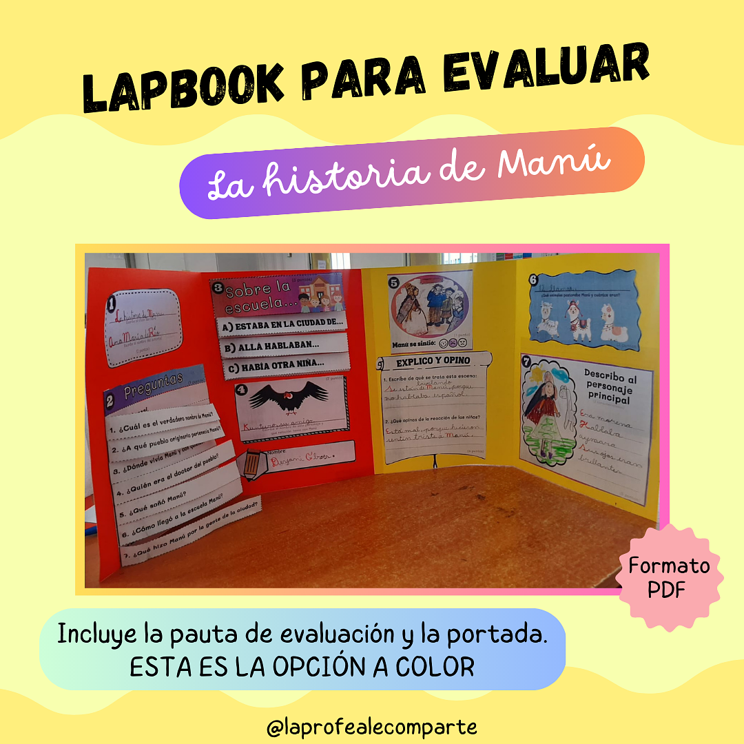 Lapbook La historia de Manú A COLOR | salduu.com