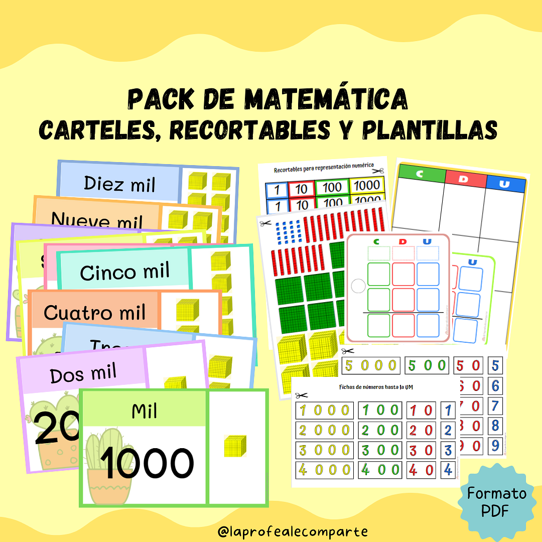 Pack de Matemática: carteles, recortables y plantillas | salduu.com