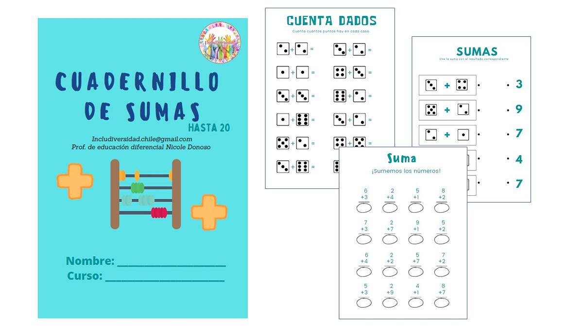 Cuadernillo de sumas hasta 20 | salduu.com