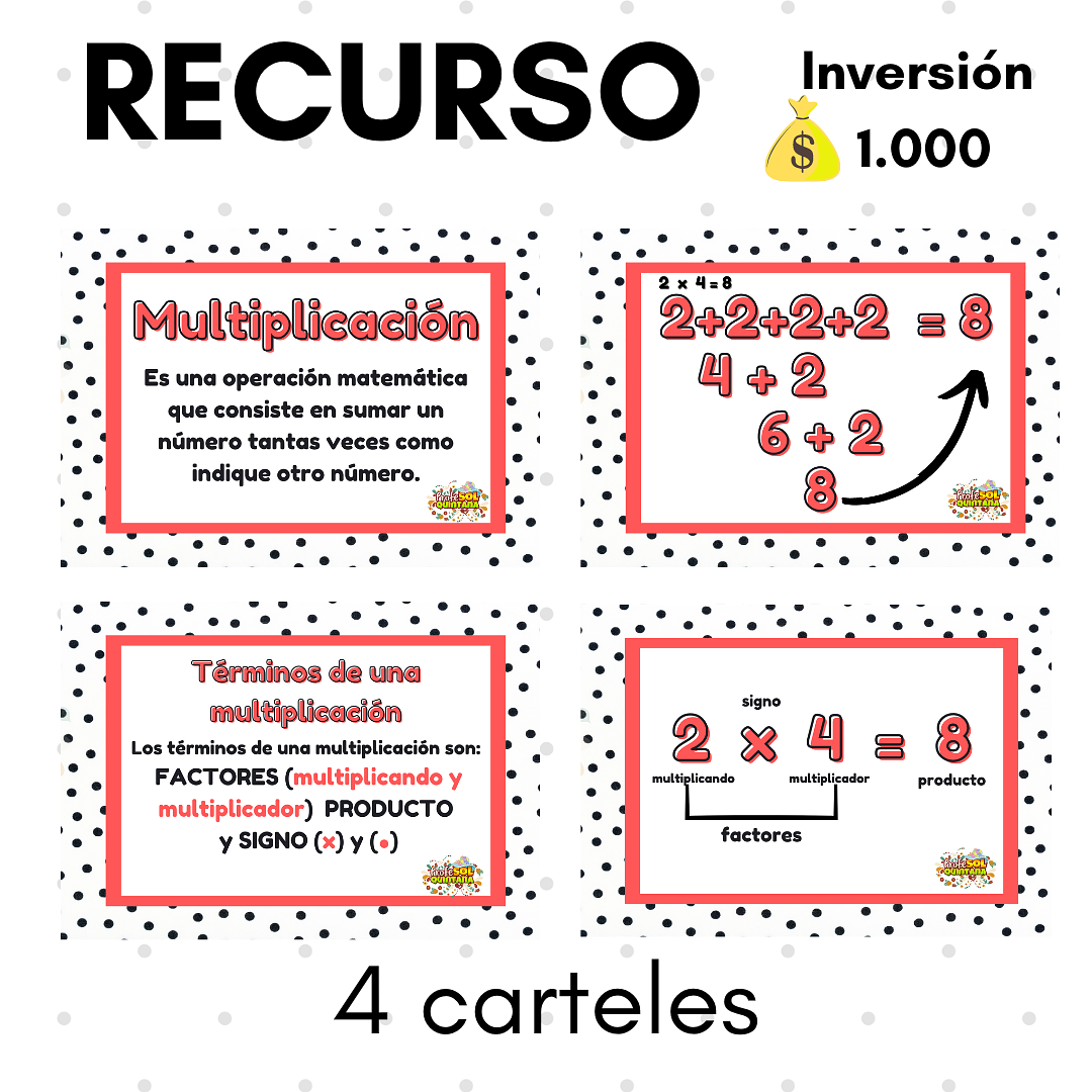 CARTELES MULTIPLICACIÓN Y DIVISIÓN | salduu.com