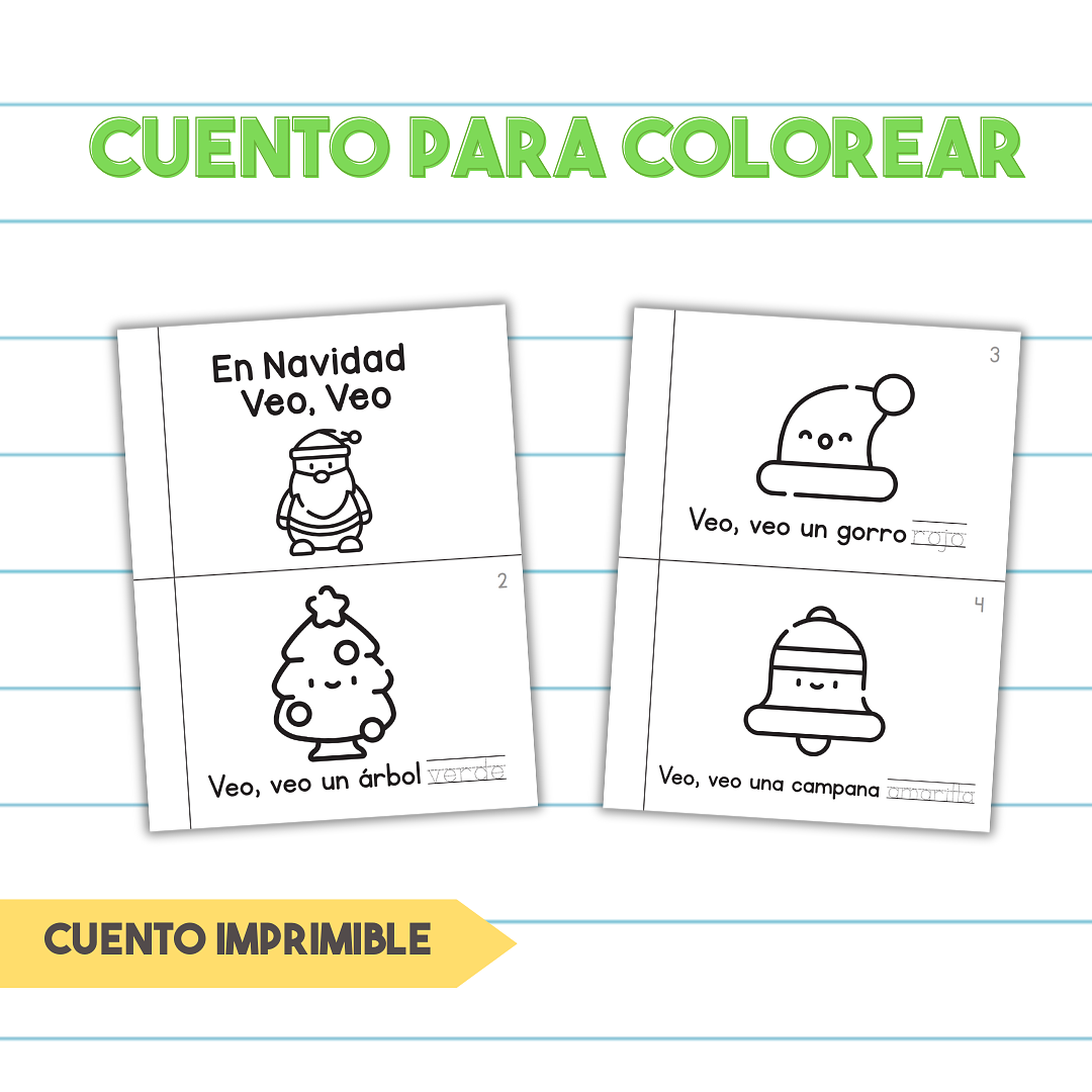 Cuento Navideño Coloreable - PDF Imprimible | salduu.com