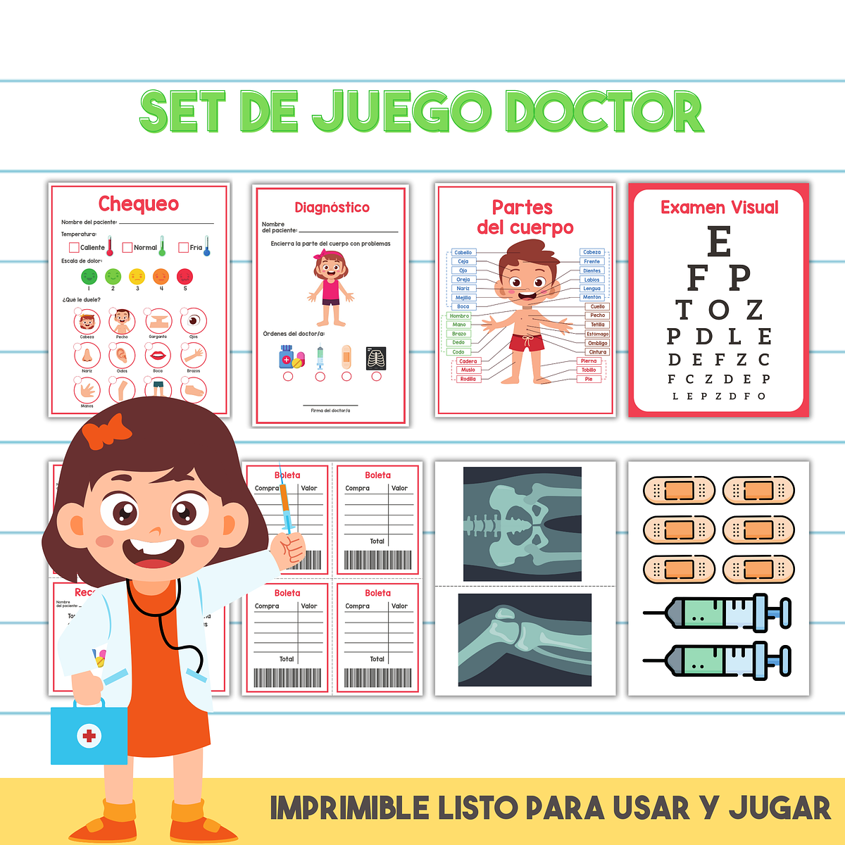 Set Imprimible Juego Doctor/Hospital | PDF Imprimible | salduu.com