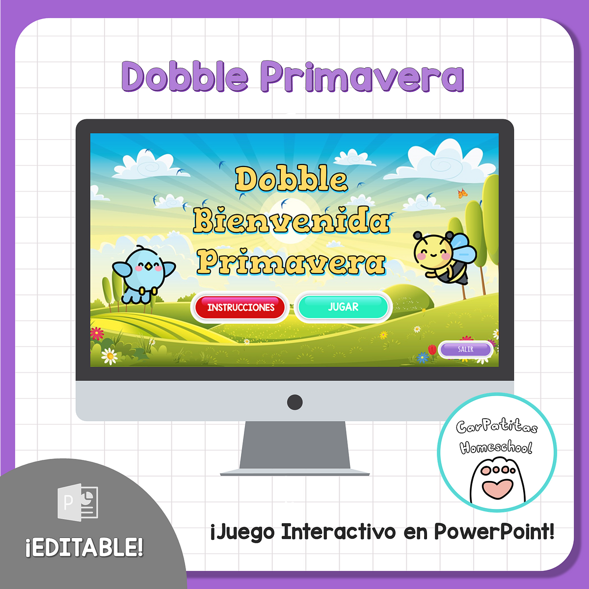 Juego de Primavera Para Niños | Dobble Primaveral | salduu.com
