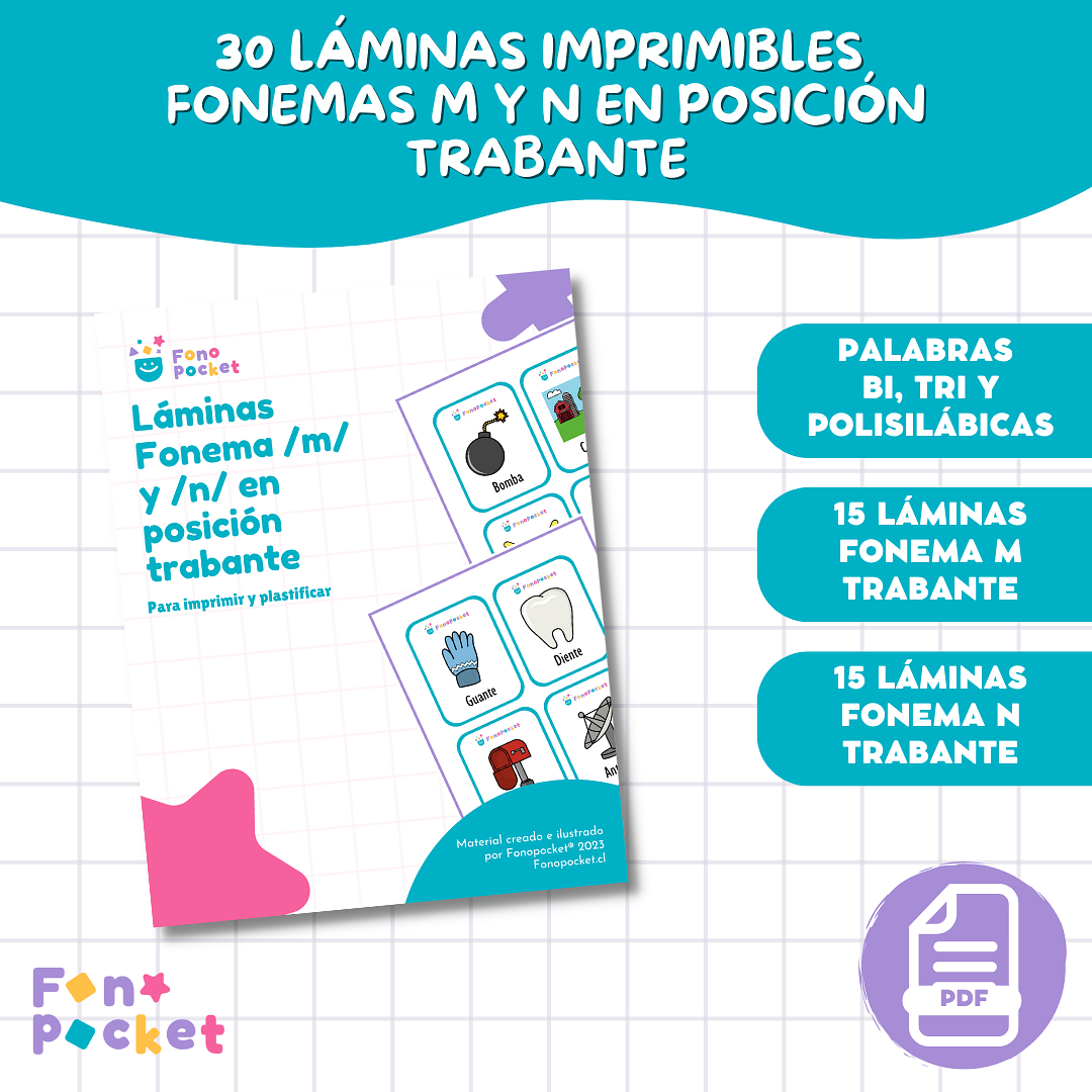 Láminas Fonemas /m/ y /n/ en posición trabante | salduu.com