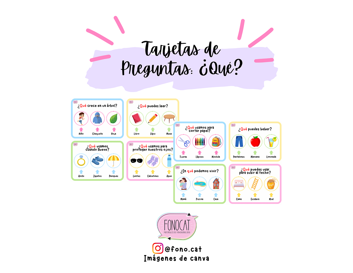 Tarjetas de Preguntas (qué,quién,dónde,cuándo) | salduu.com
