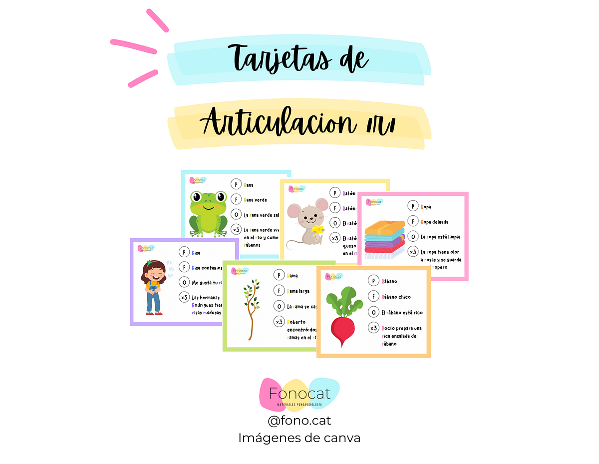 Tarjetas de Articulatión /s/, /r/, /l/ y /d/ | salduu.com