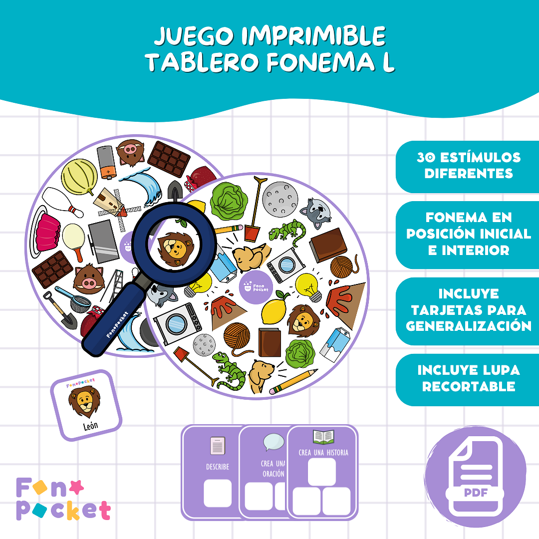 Juego tablero fonema /l/ | salduu.com
