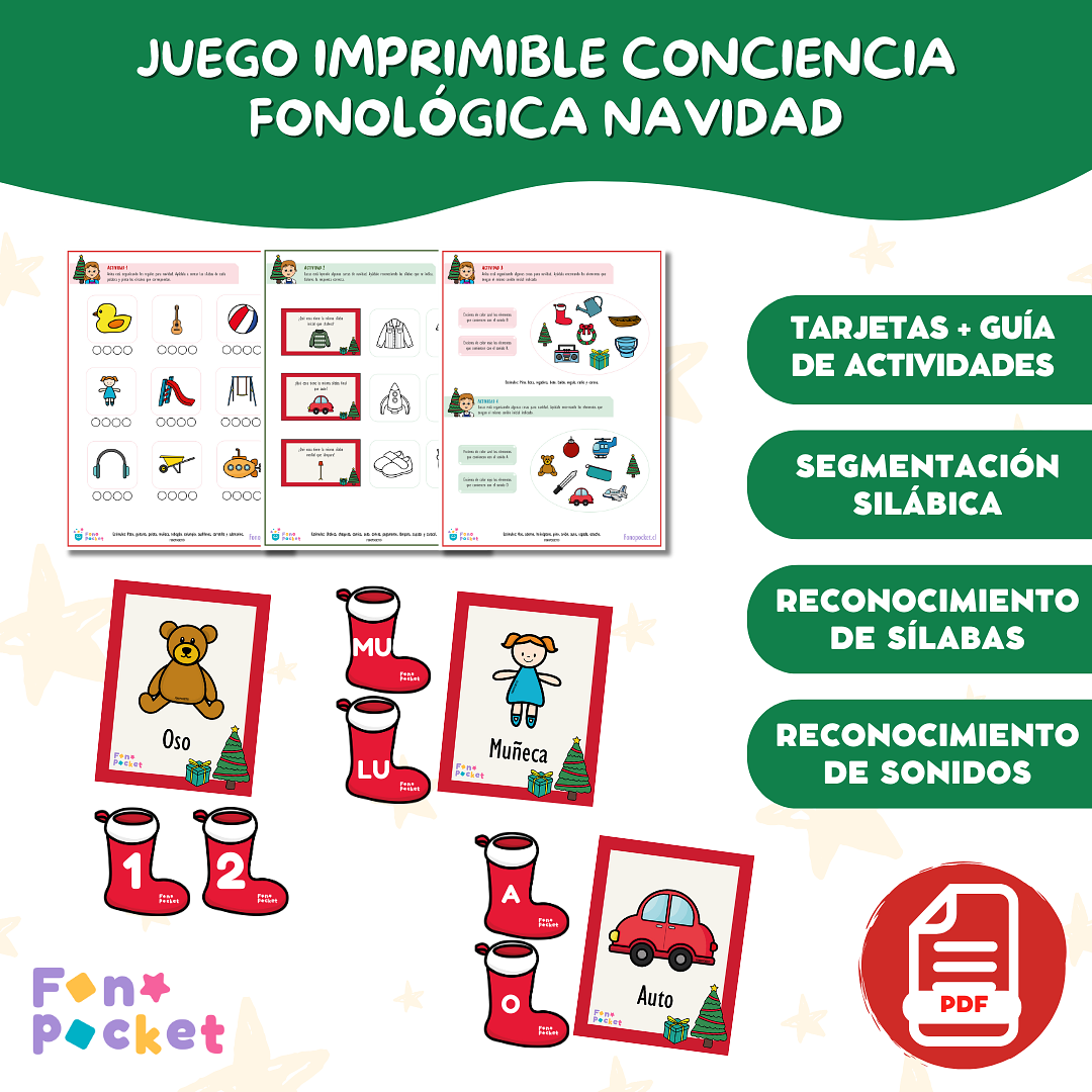 Juego Conciencia fonológica 3 en 1 Edición Navidad | salduu.com